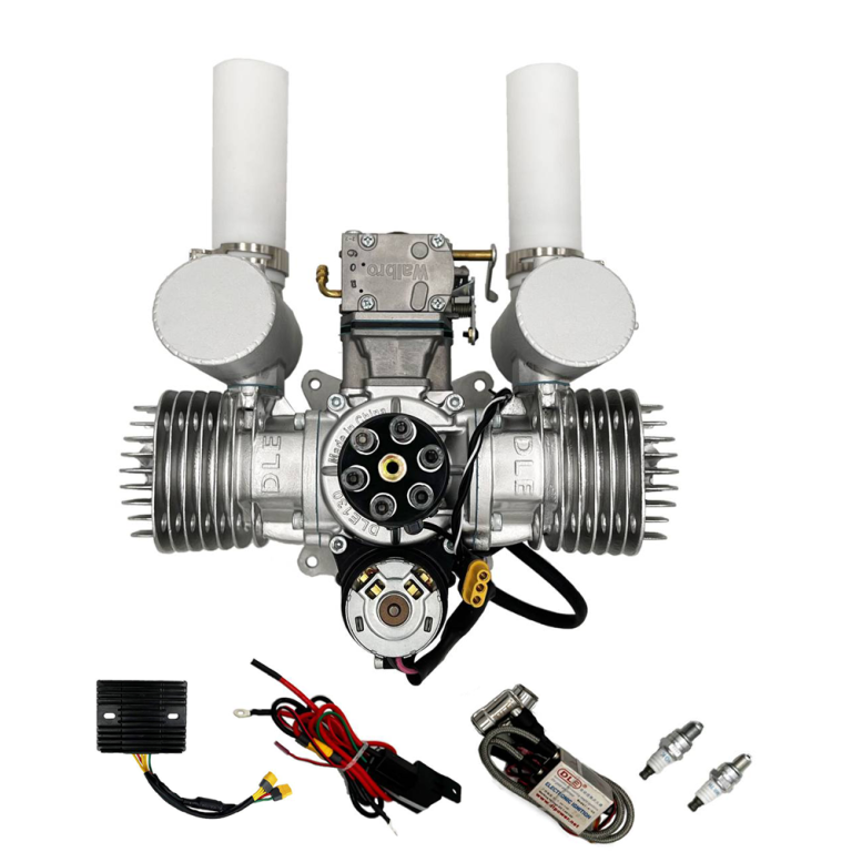 DLE170 170cc Twin-Cylinder Gasoline Engine with Electric Start & 350W Alternator – ENGINEPORT