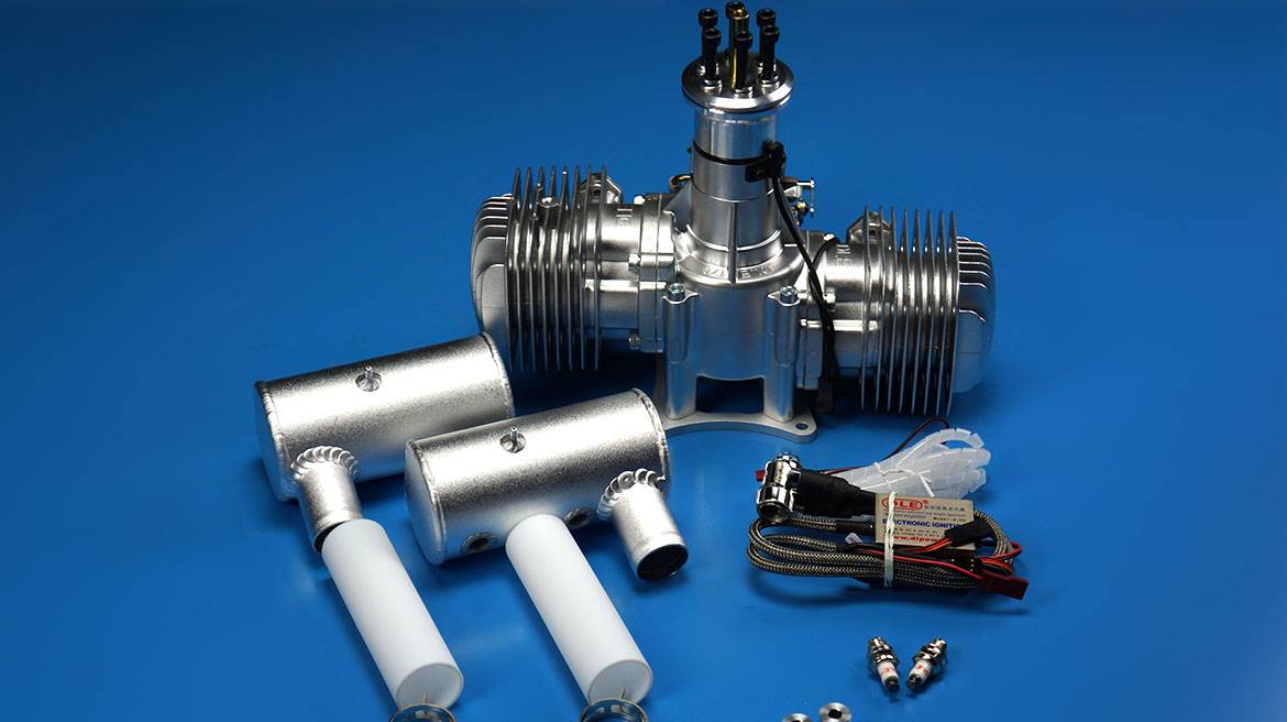 DLE170 Twin-Cylinder 2-Stroke 170cc Gasoline UAV Engine – Ultra Heavy-Lift Power for RC ...