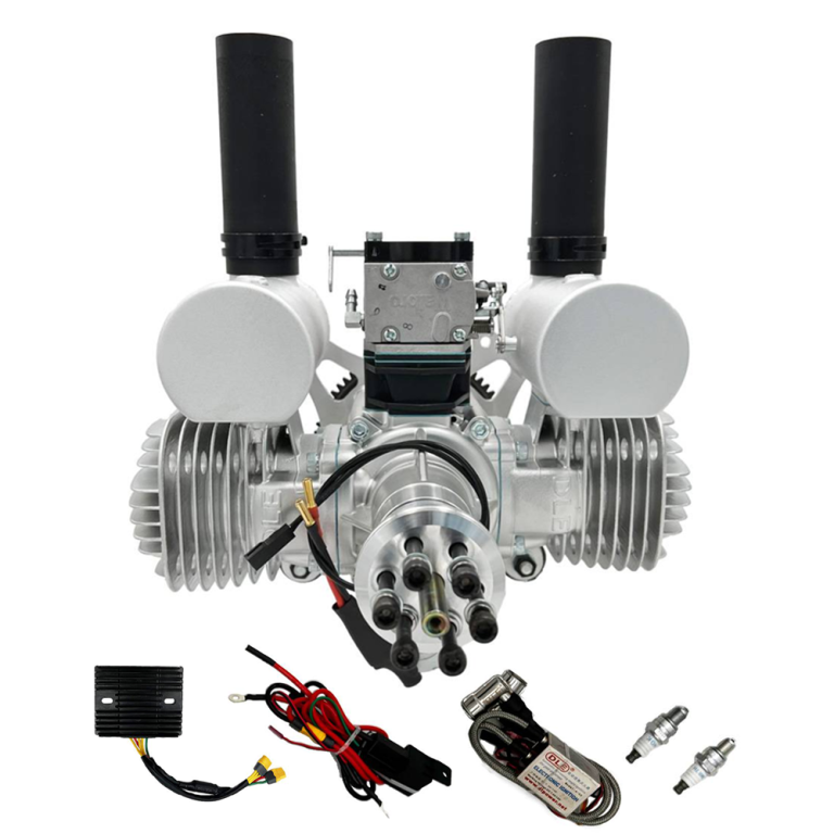 DLE170 170cc Twin-Cylinder Gasoline Engine with Electric Start & 350W Alternator – ENGINEPORT