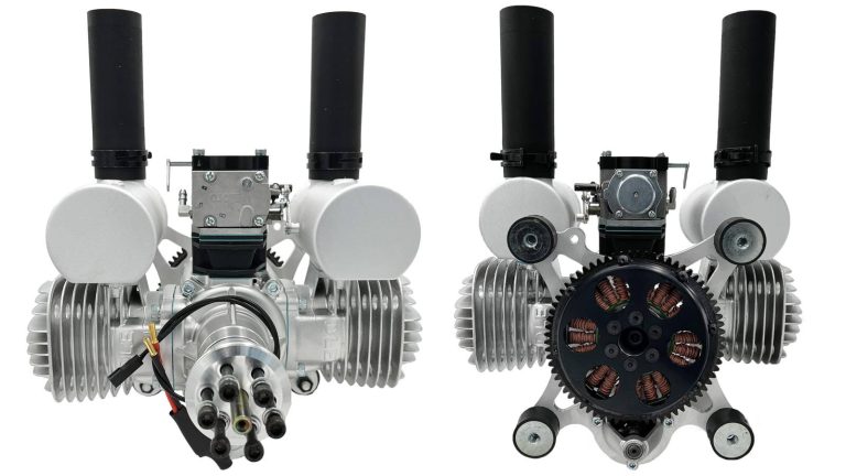 DLE170 170cc Twin-Cylinder Gasoline Engine with Electric Start & 350W Alternator – ENGINEPORT